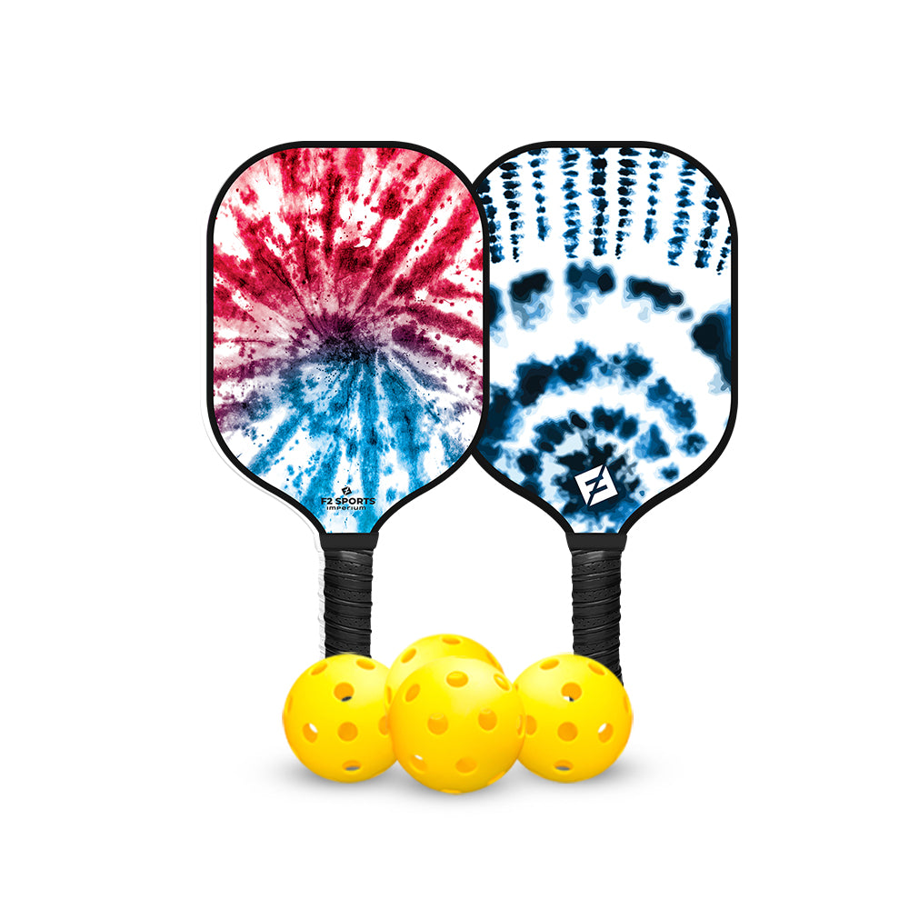 Best Selling Pickleball Beginner Bundle Set- Red & Blue Tie Dye